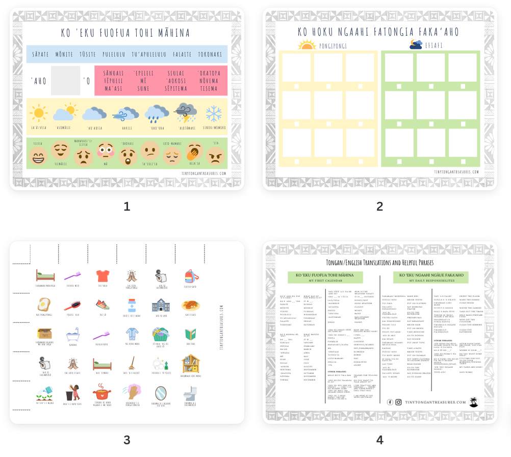 Digital Download - My First Tongan Calendar + Daily Tasks – Tiny Tongan ...